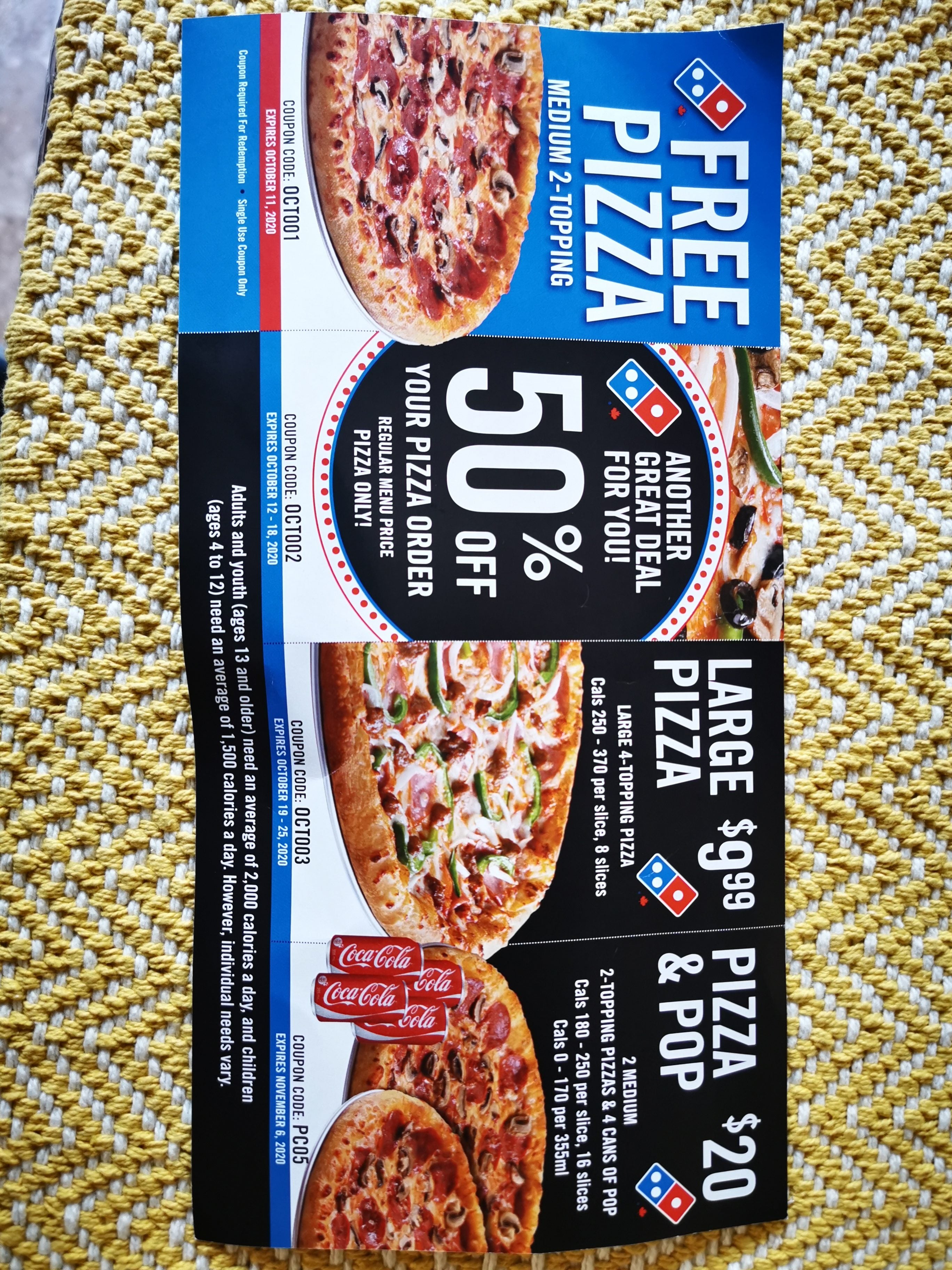 2 Topping Medium Pizzas At Dominos For Only 599